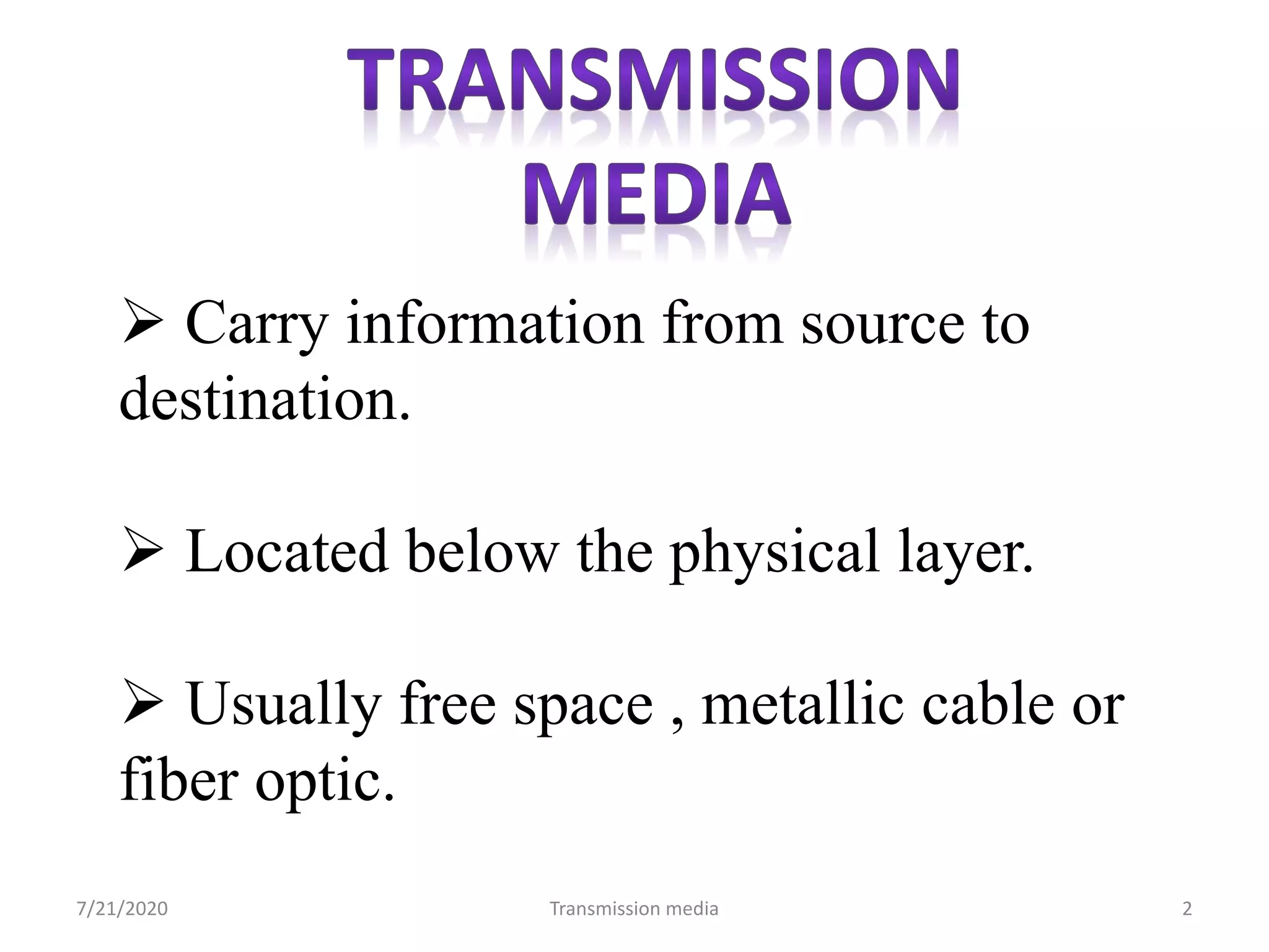 Computer networks(transmission media) | PPTX