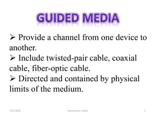 Computer networks(transmission media) | PPTX