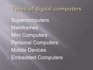Types of digital computers | PPT