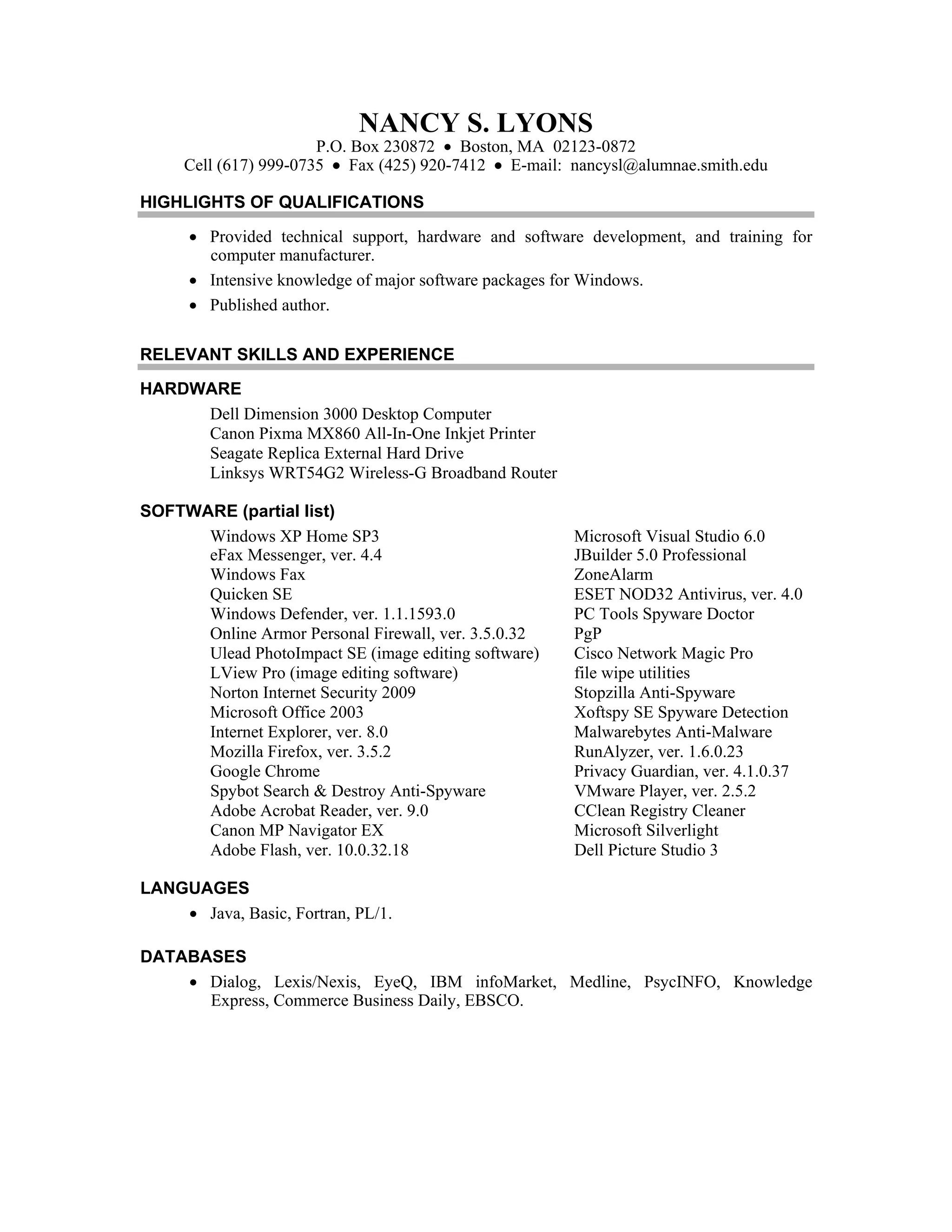 Computer New Resume Nd | PDF