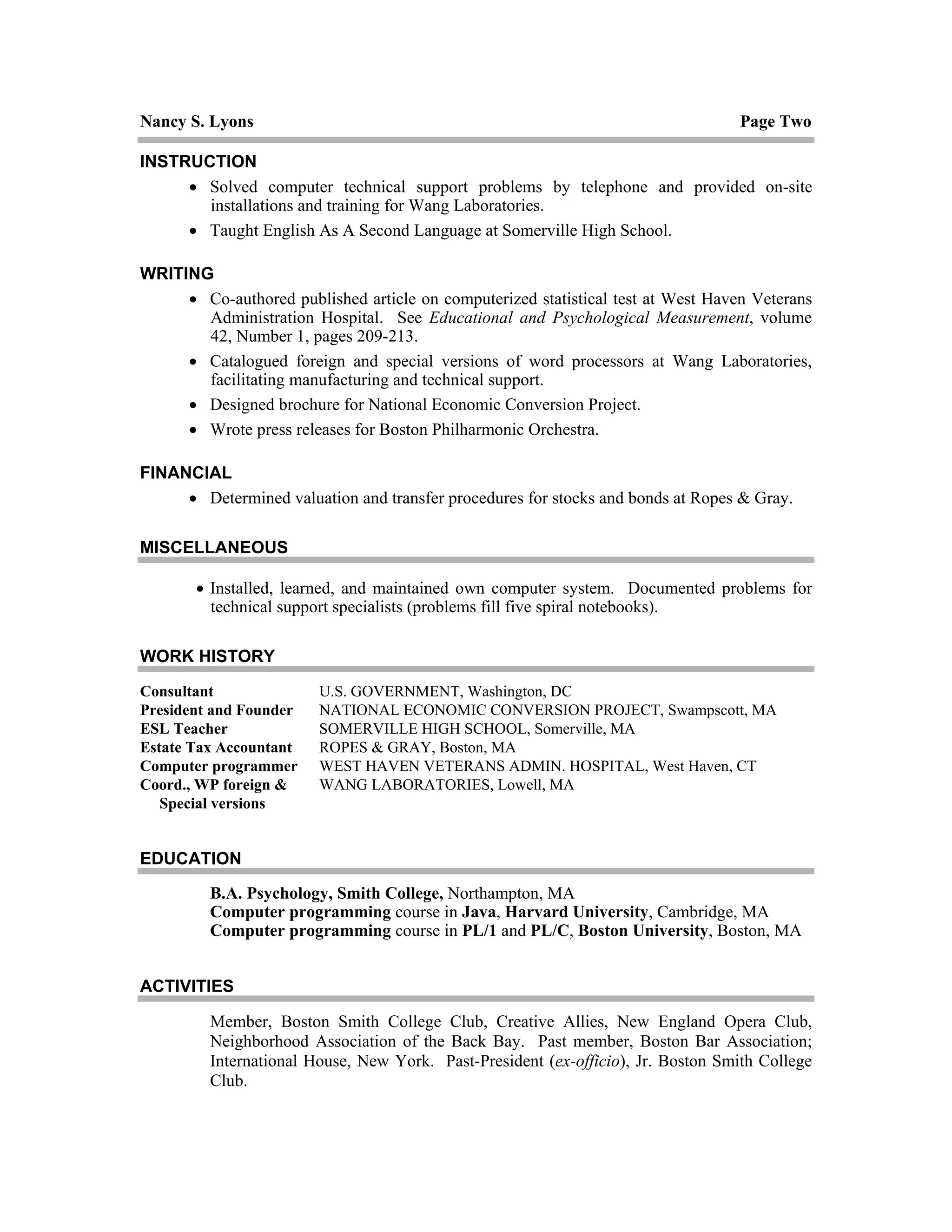 Computer New Resume Nd | PDF