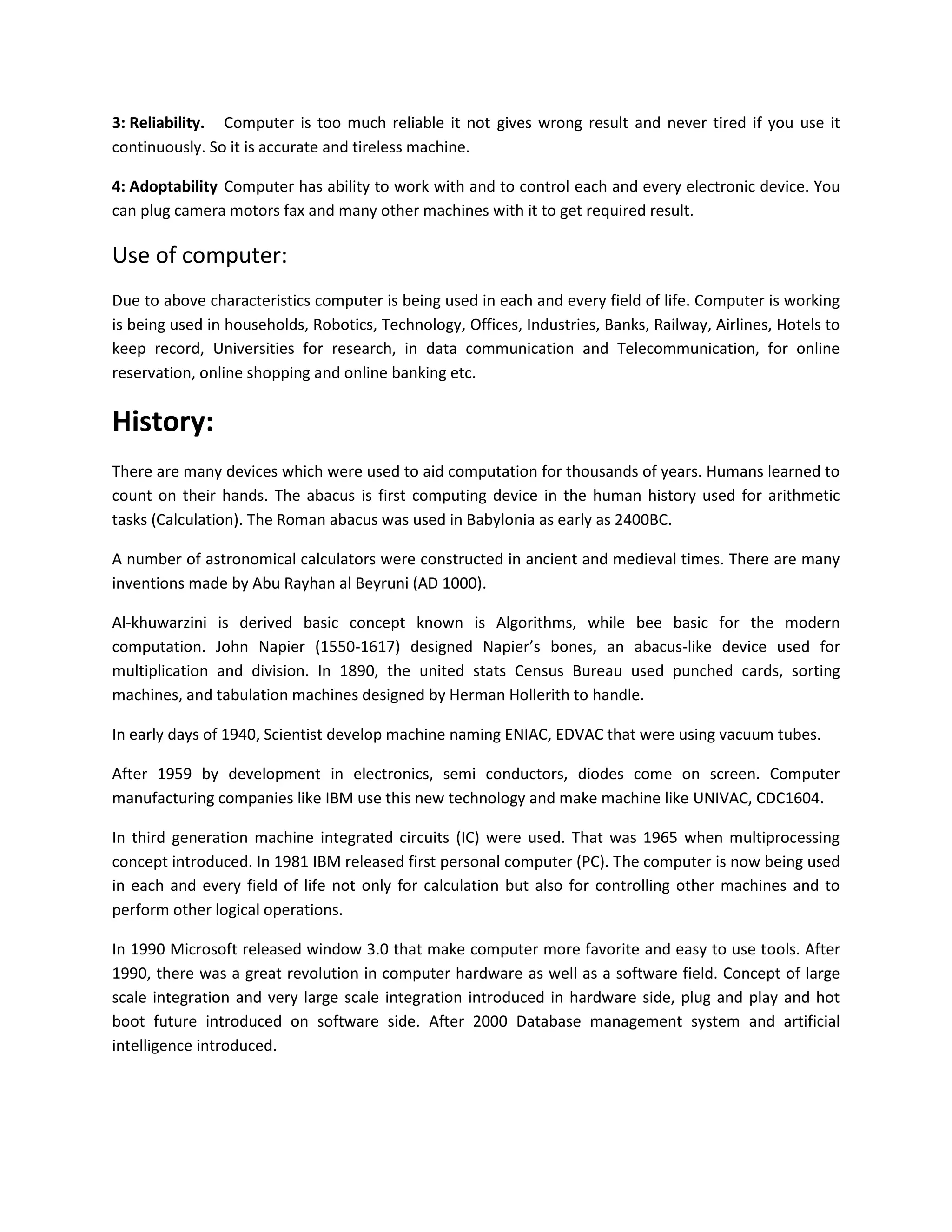 Basic Computer Computer notes | DOCX