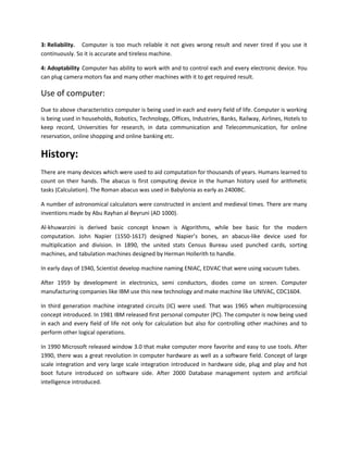 Basic Computer Computer notes | DOCX