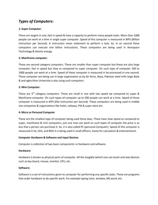 Basic Computer Computer notes | DOCX