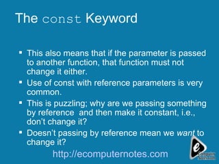 Computer notes - Reference Variables –II | PPT