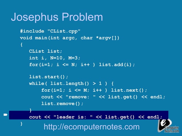Computer notes - Josephus Problem | PPT
