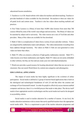 SOCIAL MEDIA TOOLS FOR TEACHERS AND LEARNERS | PDF