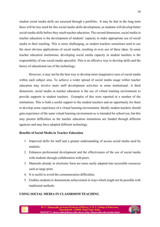 SOCIAL MEDIA TOOLS FOR TEACHERS AND LEARNERS | PDF