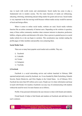 SOCIAL MEDIA TOOLS FOR TEACHERS AND LEARNERS | PDF
