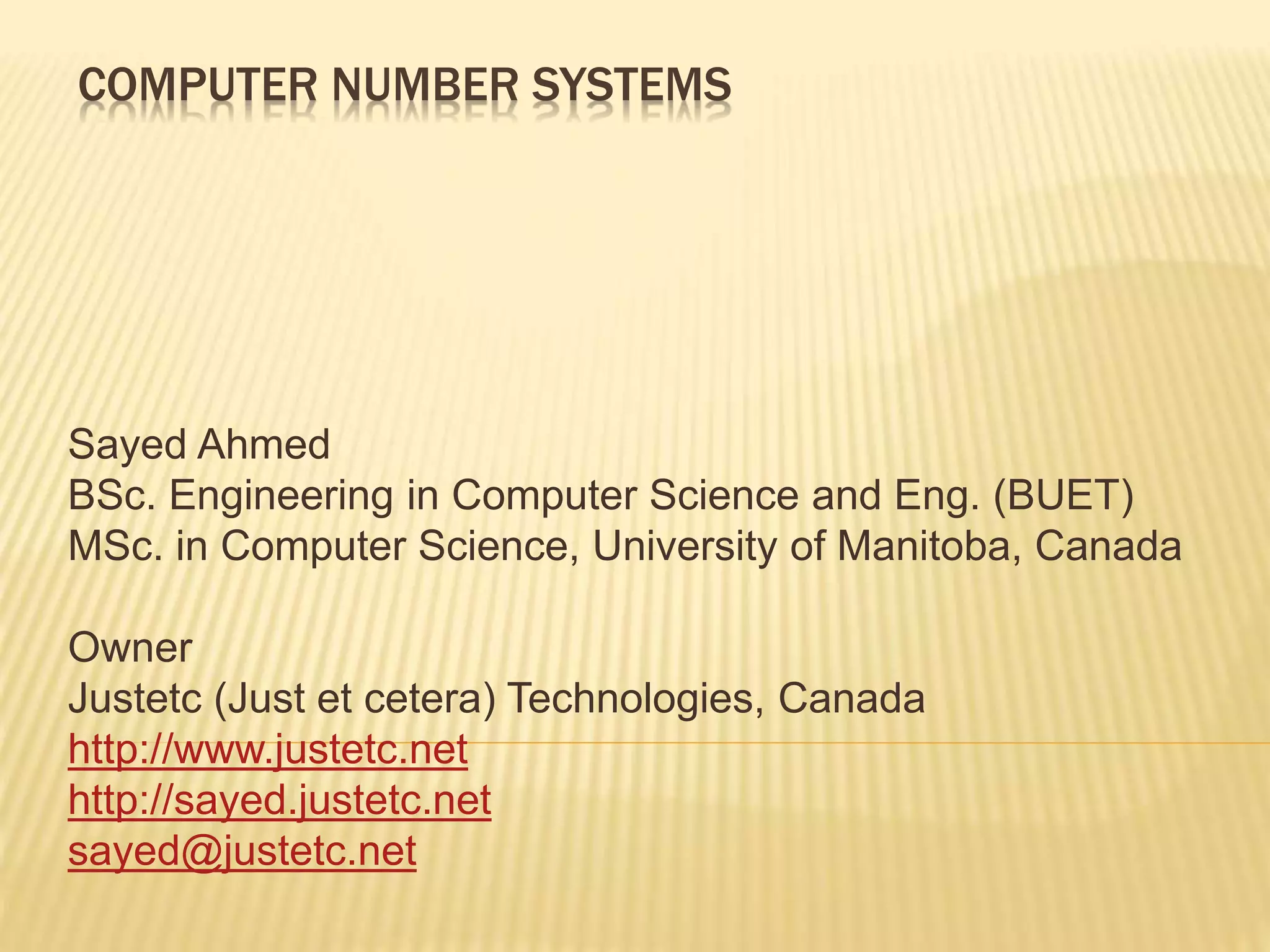 Computer number systems | PPTX