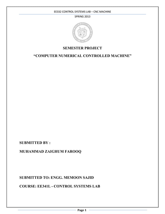 Computer numerical controlled machine project | DOCX | Computer Peripherals | Computing