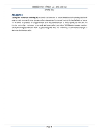 Computer numerical controlled machine project | DOCX