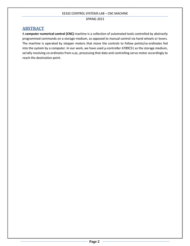 Computer numerical controlled machine project | DOCX | Computer ...