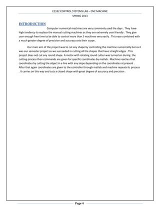 Computer numerical controlled machine project | DOCX