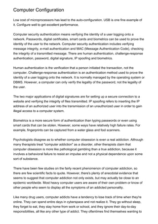 Computer Configuration | PDF