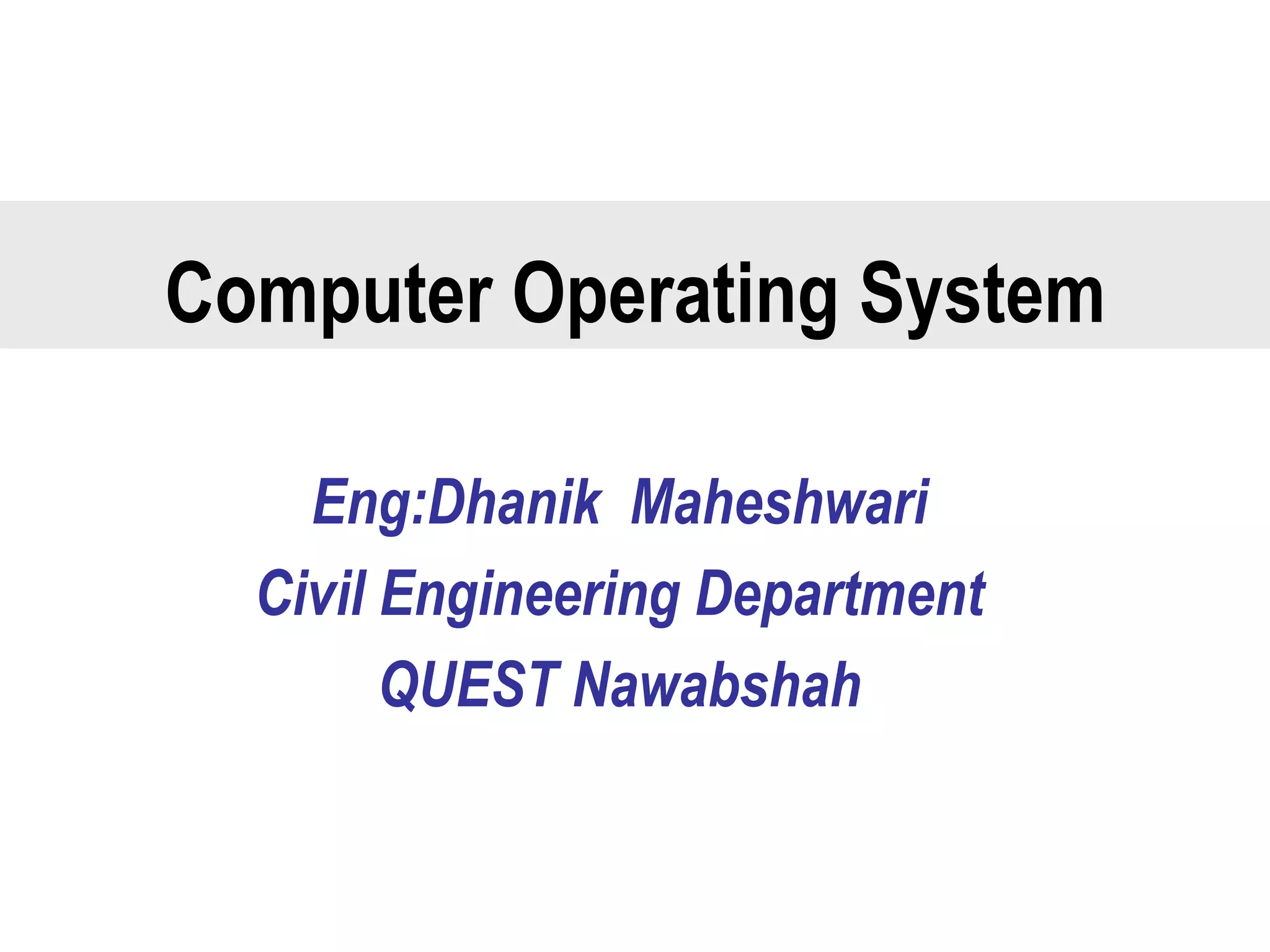 Computer operating system | PPTX