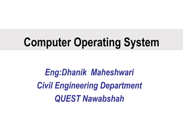 Computer Operating System Ppt 6566