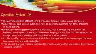 Computer operating system | PPTX | Operating Systems | Computer ...