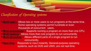 Computer operating system | PPTX | Operating Systems | Computer ...