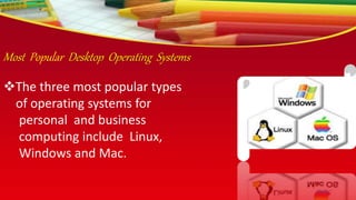 Computer operating system | PPTX | Operating Systems | Computer ...