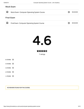 Computer Operating System Course - John Academy | PDF