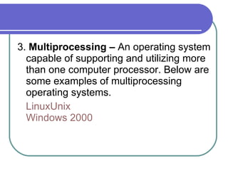 Computer Operating Systems | PPT