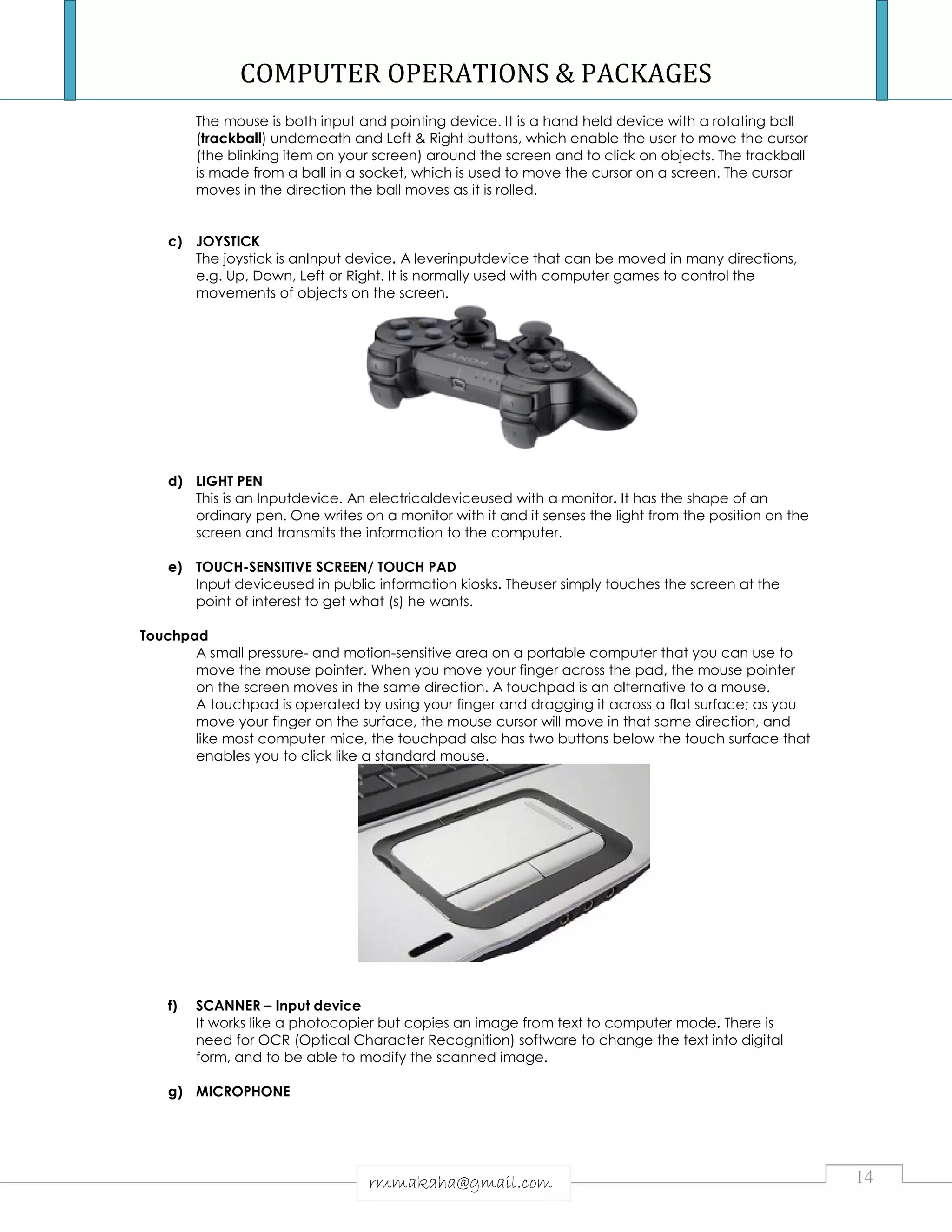 Computer Operations And Packages Notes And Introduction To Computers Pdf Computing Technology