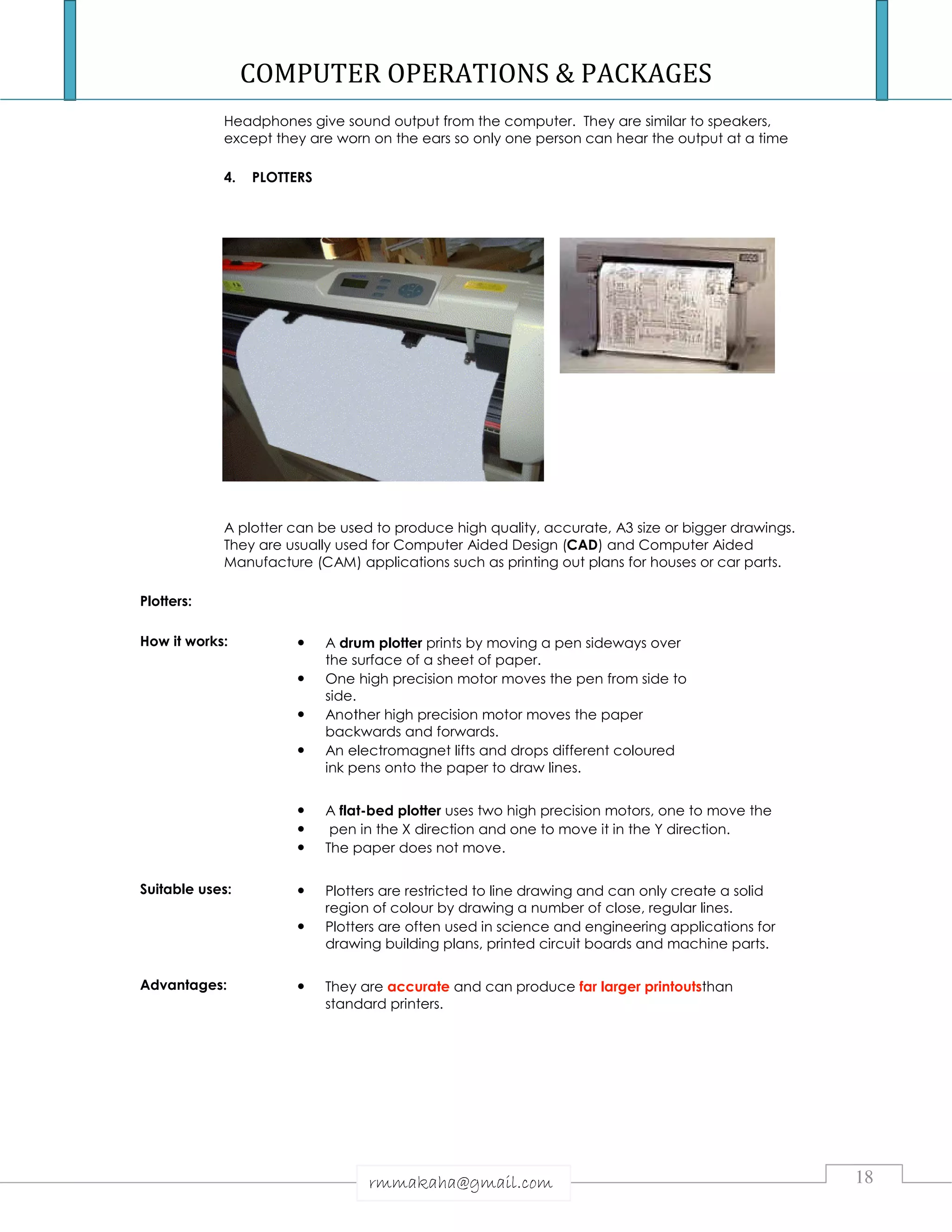 COMPUTER OPERATIONS & PACKAGES NOTES & INTRODUCTION TO COMPUTERS | PDF ...