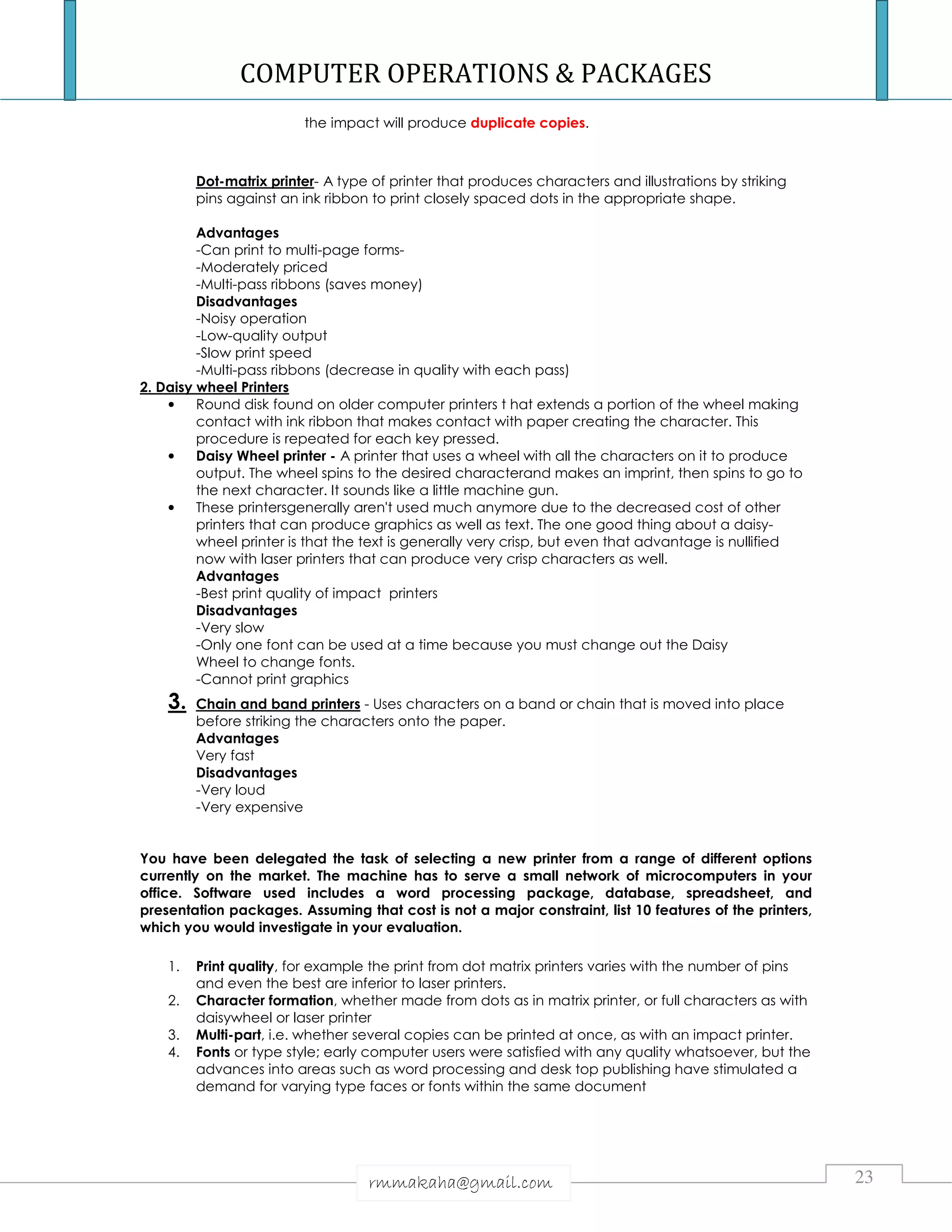 Computer Operations And Packages Notes And Introduction To Computers Pdf Computing Technology