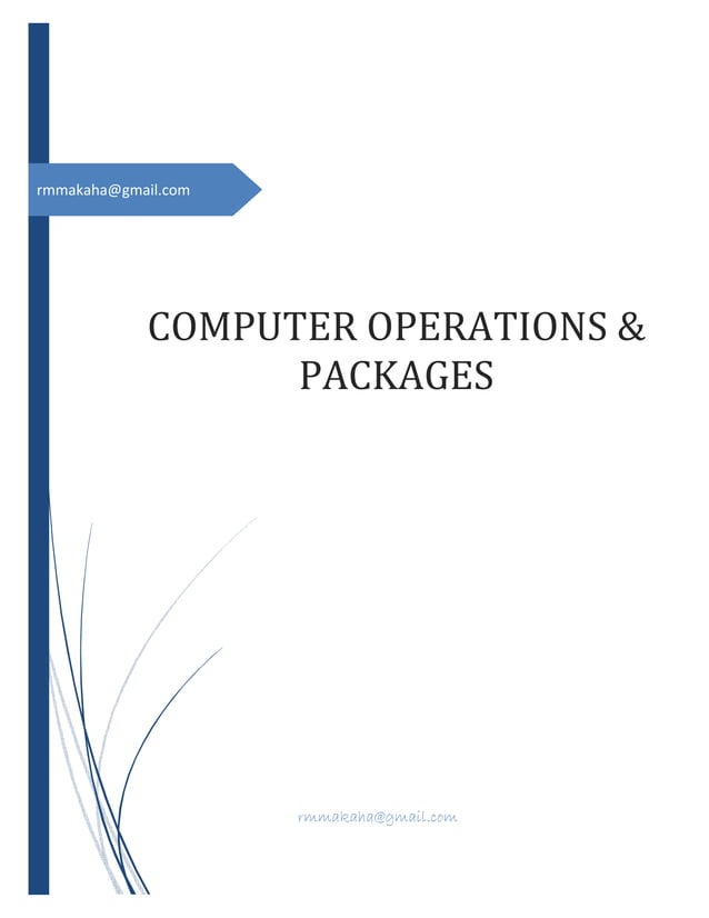 COMPUTER OPERATIONS & PACKAGES NOTES & INTRODUCTION TO COMPUTERS | PDF ...