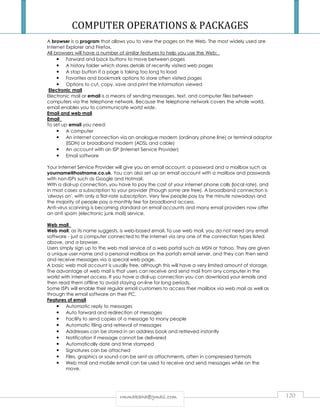 COMPUTER OPERATIONS & PACKAGES NOTES & INTRODUCTION TO COMPUTERS | PDF