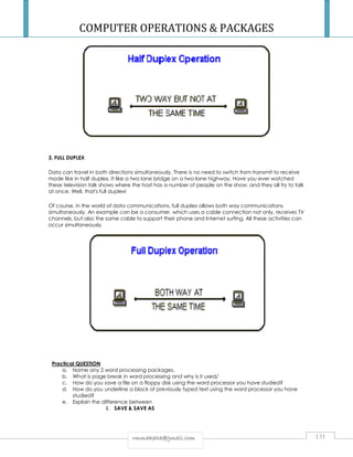 COMPUTER OPERATIONS & PACKAGES NOTES & INTRODUCTION TO COMPUTERS | PDF ...