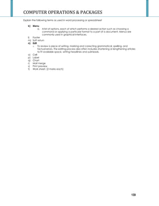 COMPUTER OPERATIONS & PACKAGES NOTES & INTRODUCTION TO COMPUTERS | PDF