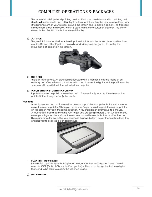 COMPUTER OPERATIONS & PACKAGES NOTES & INTRODUCTION TO COMPUTERS | PDF ...