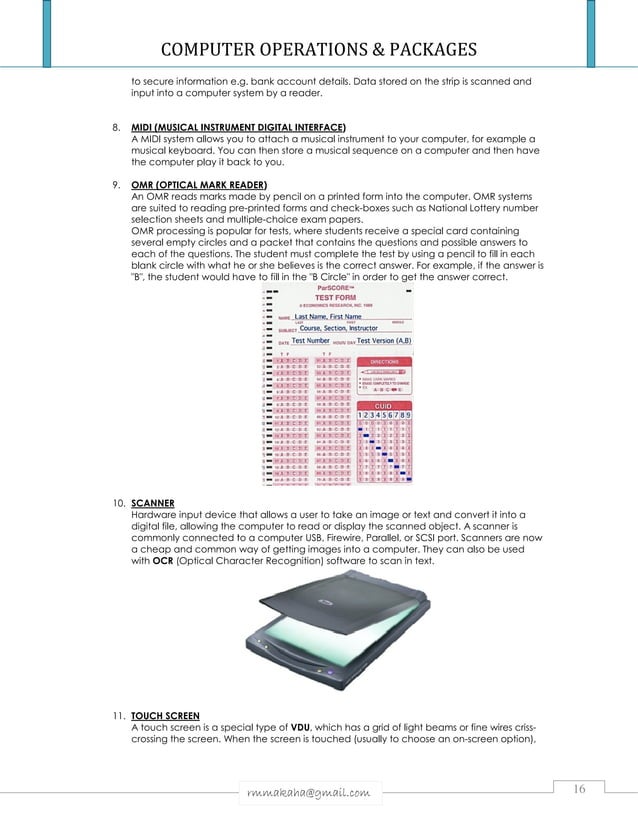 COMPUTER OPERATIONS & PACKAGES NOTES & INTRODUCTION TO COMPUTERS | PDF ...