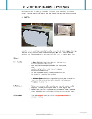 COMPUTER OPERATIONS & PACKAGES NOTES & INTRODUCTION TO COMPUTERS | PDF ...