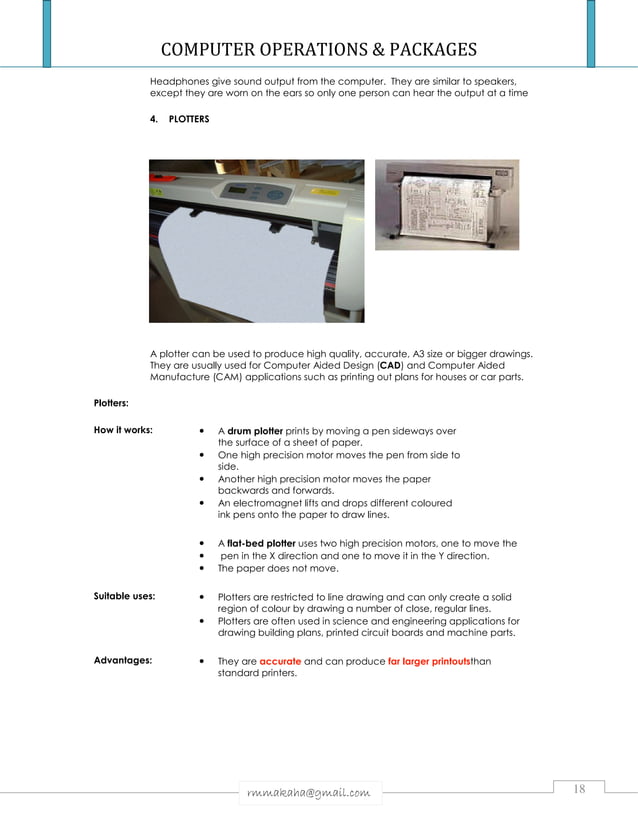COMPUTER OPERATIONS & PACKAGES NOTES & INTRODUCTION TO COMPUTERS | PDF ...