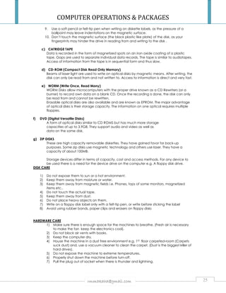 COMPUTER OPERATIONS & PACKAGES NOTES & INTRODUCTION TO COMPUTERS | PDF ...