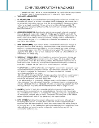 COMPUTER OPERATIONS & PACKAGES NOTES & INTRODUCTION TO COMPUTERS | PDF ...