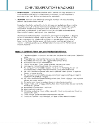 COMPUTER OPERATIONS & PACKAGES NOTES & INTRODUCTION TO COMPUTERS | PDF ...