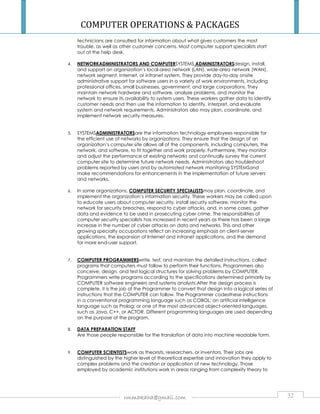 COMPUTER OPERATIONS & PACKAGES NOTES & INTRODUCTION TO COMPUTERS | PDF ...