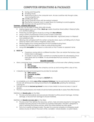COMPUTER OPERATIONS & PACKAGES NOTES & INTRODUCTION TO COMPUTERS | PDF ...