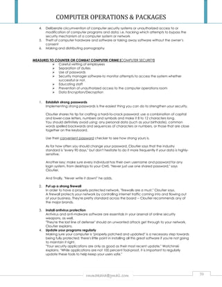 COMPUTER OPERATIONS & PACKAGES NOTES & INTRODUCTION TO COMPUTERS | PDF ...