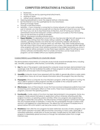 COMPUTER OPERATIONS & PACKAGES NOTES & INTRODUCTION TO COMPUTERS | PDF