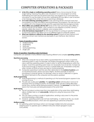 COMPUTER OPERATIONS & PACKAGES NOTES & INTRODUCTION TO COMPUTERS | PDF ...