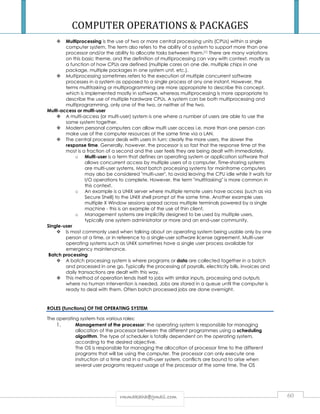 COMPUTER OPERATIONS & PACKAGES NOTES & INTRODUCTION TO COMPUTERS | PDF ...