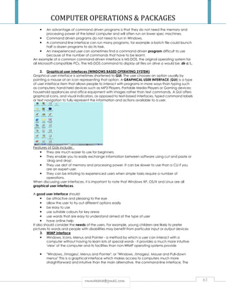 COMPUTER OPERATIONS & PACKAGES NOTES & INTRODUCTION TO COMPUTERS | PDF ...