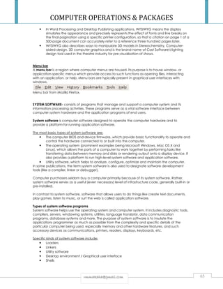 COMPUTER OPERATIONS & PACKAGES NOTES & INTRODUCTION TO COMPUTERS | PDF