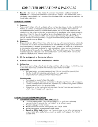 COMPUTER OPERATIONS & PACKAGES NOTES & INTRODUCTION TO COMPUTERS | PDF ...