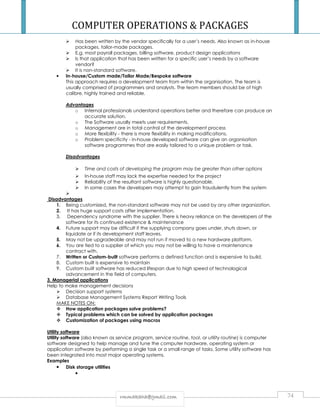 COMPUTER OPERATIONS & PACKAGES NOTES & INTRODUCTION TO COMPUTERS | PDF ...